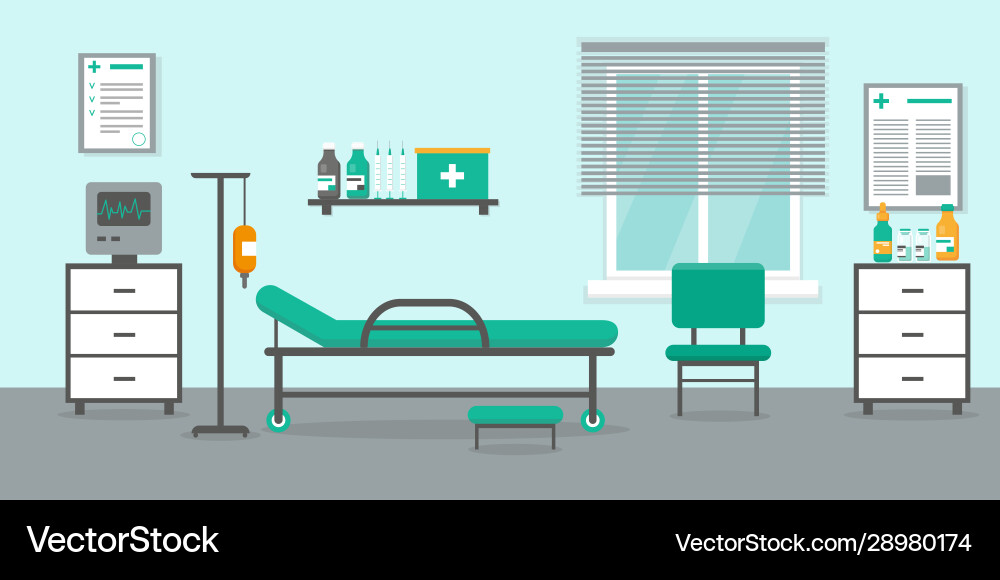Hospital emergency room interior Royalty Free Vector Image