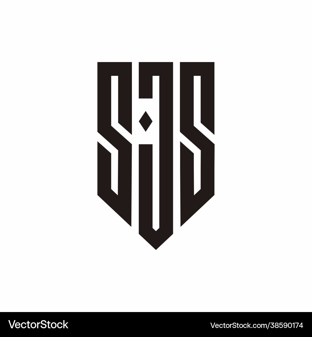 Initials monogram sjs letter shield logo design Vector Image