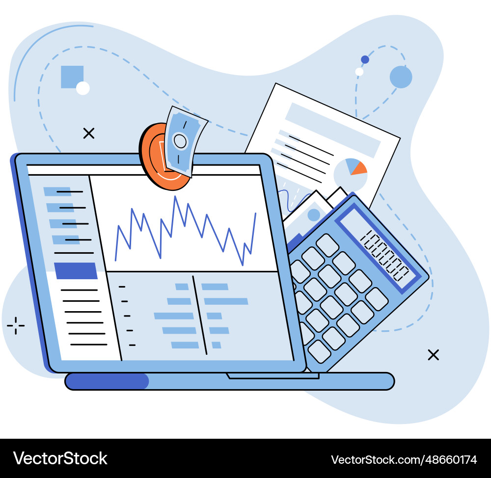 Investment analysis financial planning data Vector Image