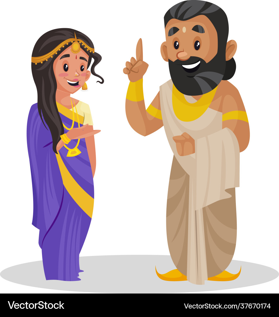 King janaka cartoon character Royalty Free Vector Image