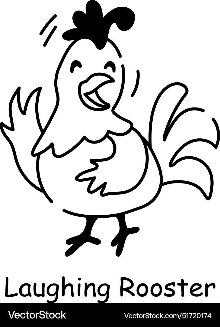 Laughing rooster Royalty Free Vector Image - VectorStock