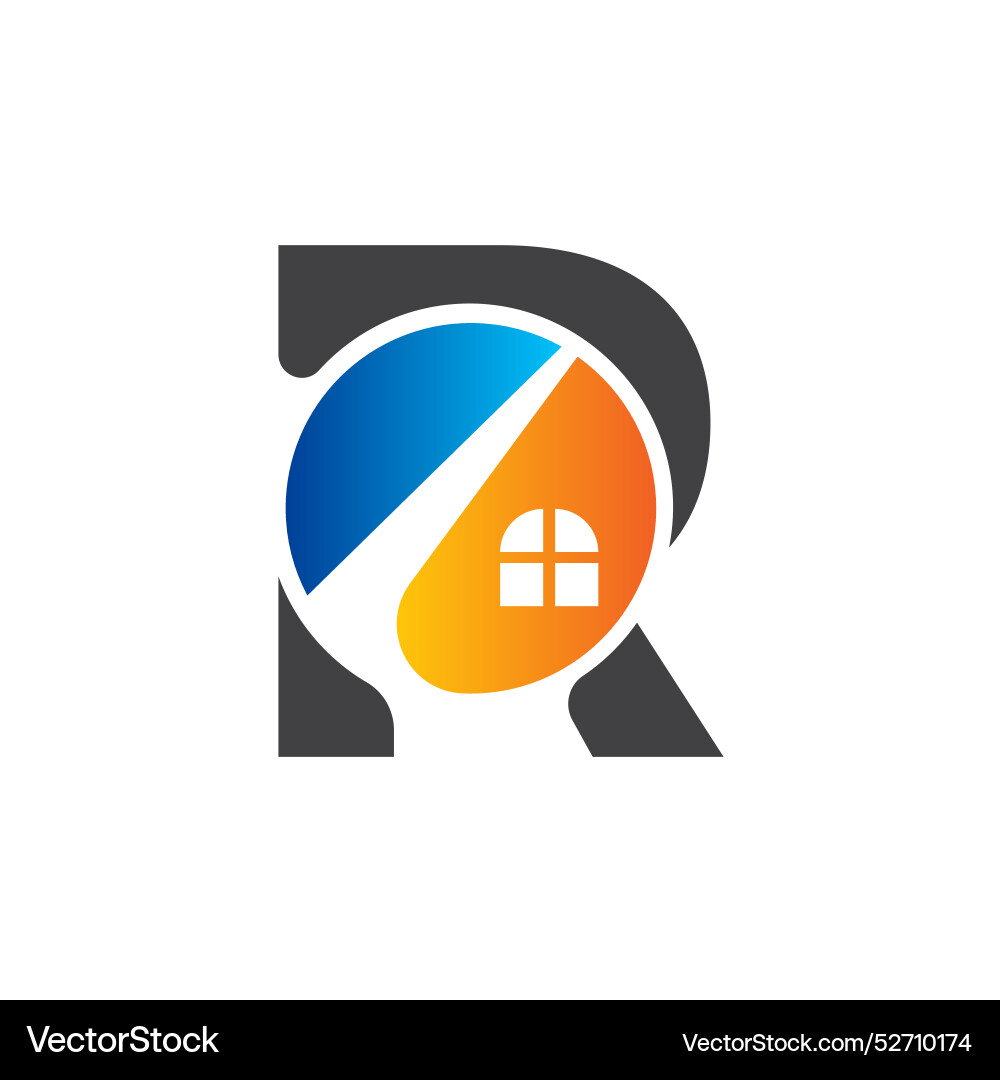 Letter r logo template colorful Royalty Free Vector Image