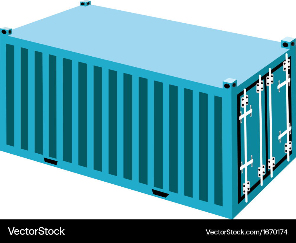 Light Blue Cargo Container Royalty Free Vector Image