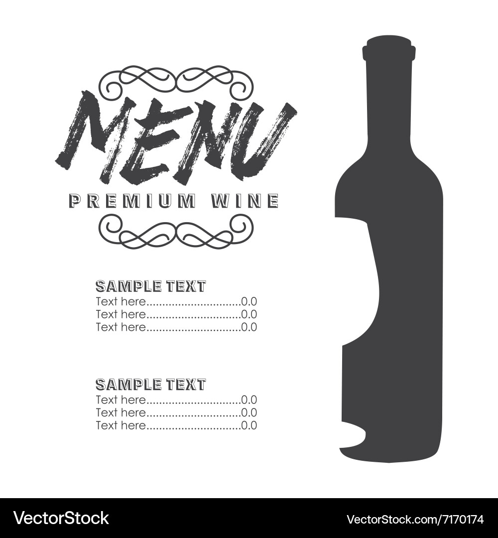 Menu wine design Royalty Free Vector Image - VectorStock
