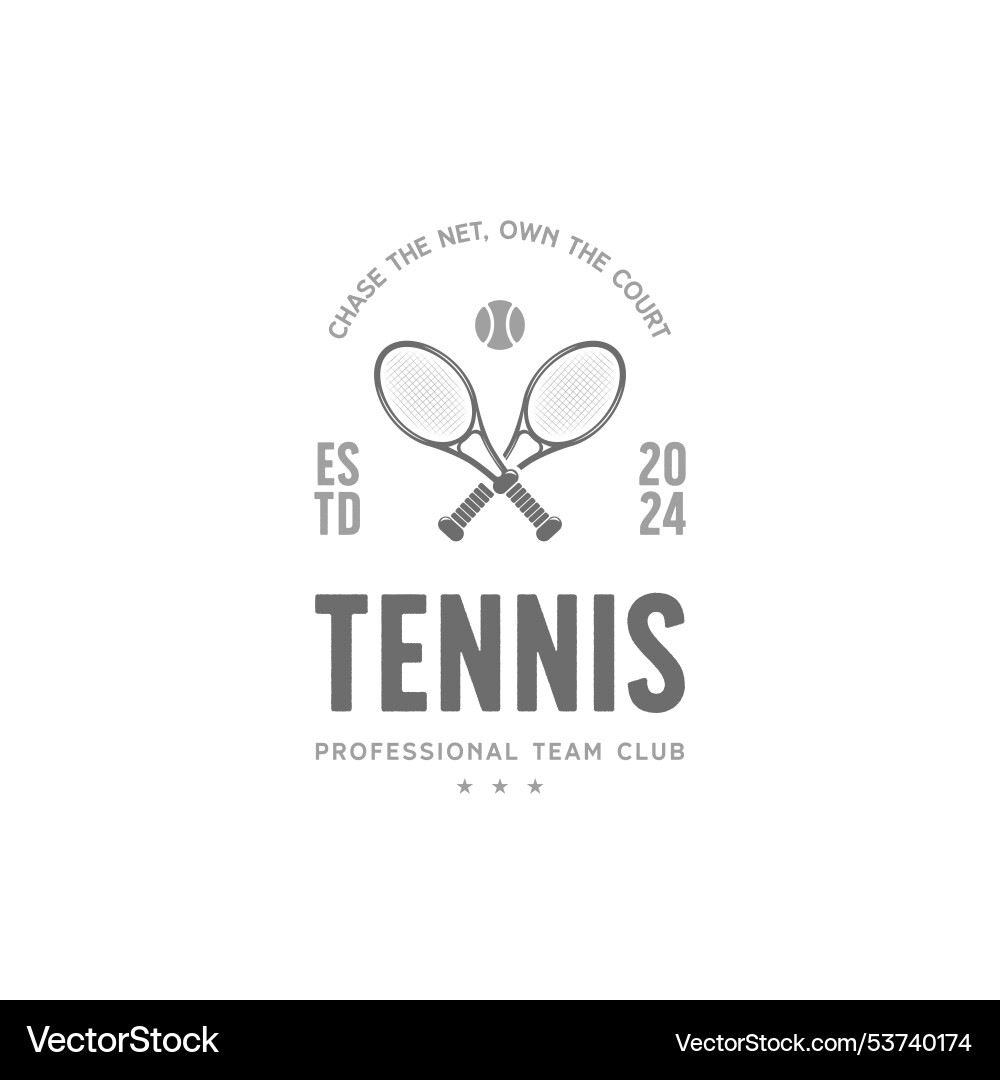 Minimalist tennis logo template graphic design Vector Image