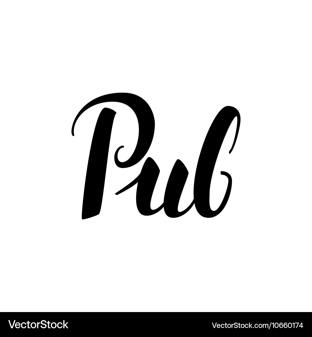 Pub lettering card Royalty Free Vector Image - VectorStock