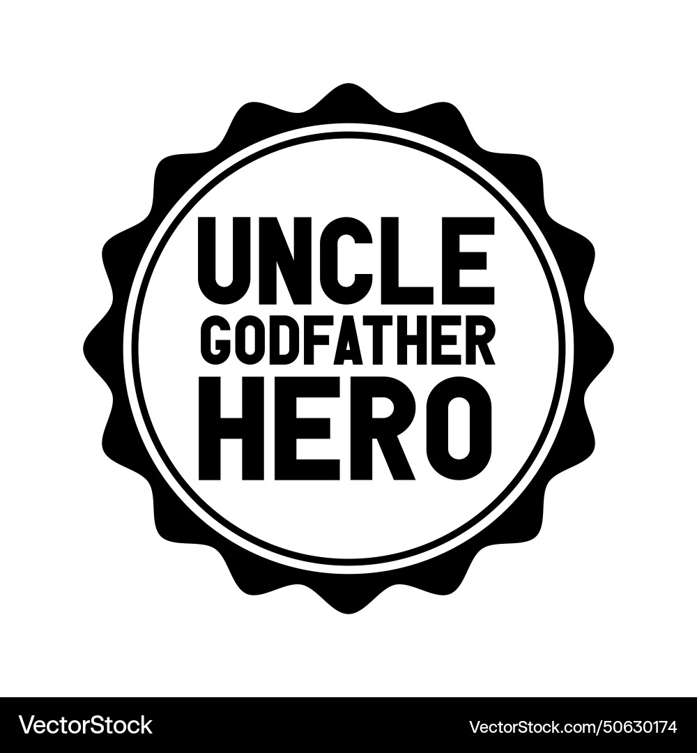 Uncle godfather hero distressed beer bottle cap Vector Image