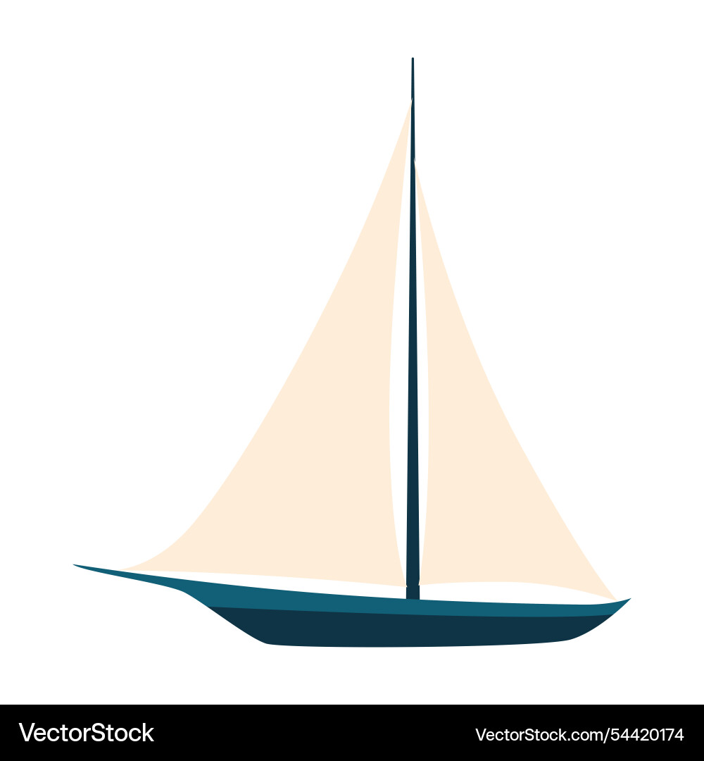 Water sailboat ship boat side view isolated Vector Image