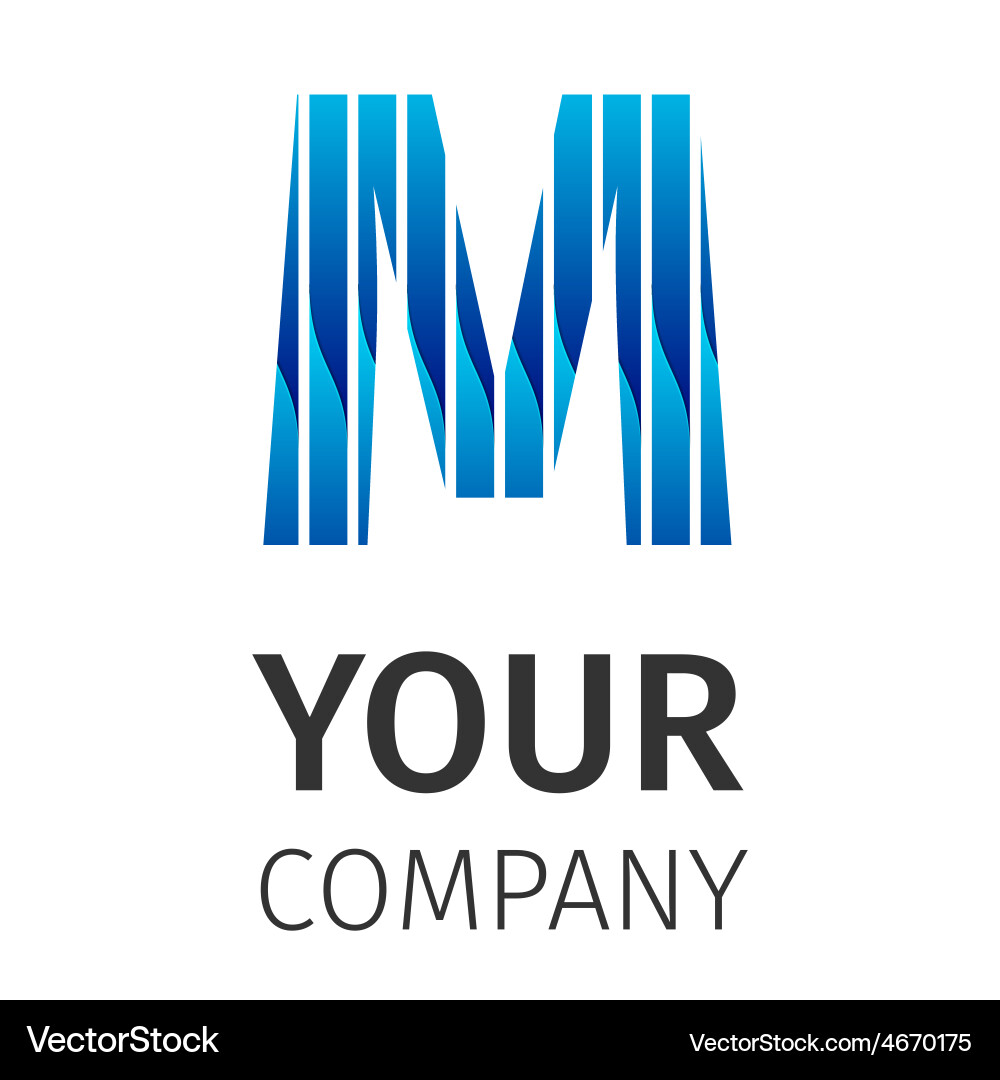 Abstract blue logo m Royalty Free Vector Image
