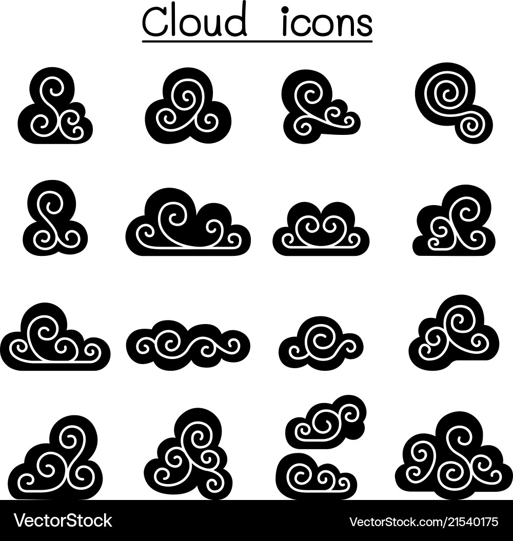Abstract Cloud Icon Set Royalty Free Vector Image