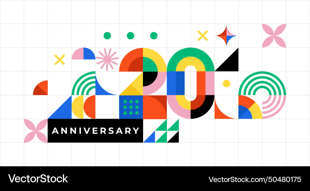Anniversary concept design modern geometric style Vector Image