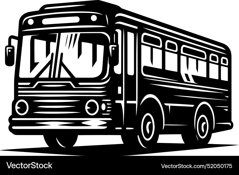 City bus silhouette flat isolated on a white Vector Image