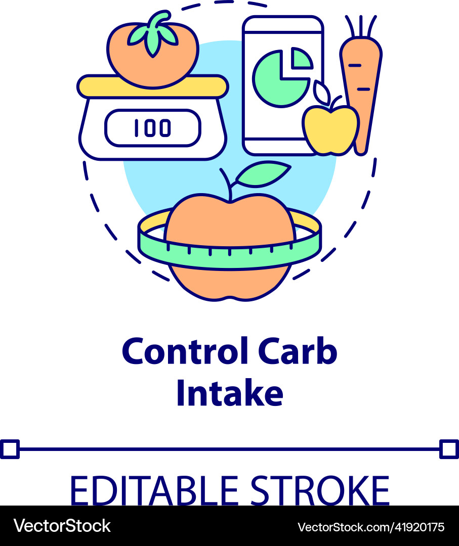 Control carb intake concept icon Royalty Free Vector Image