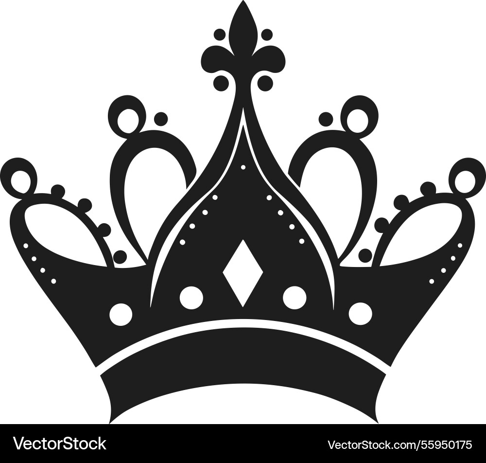 Elegant princess crown silhouette - royal for Vector Image