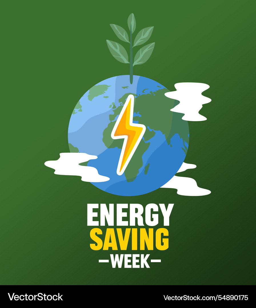 Energy saving week with yellow Royalty Free Vector Image