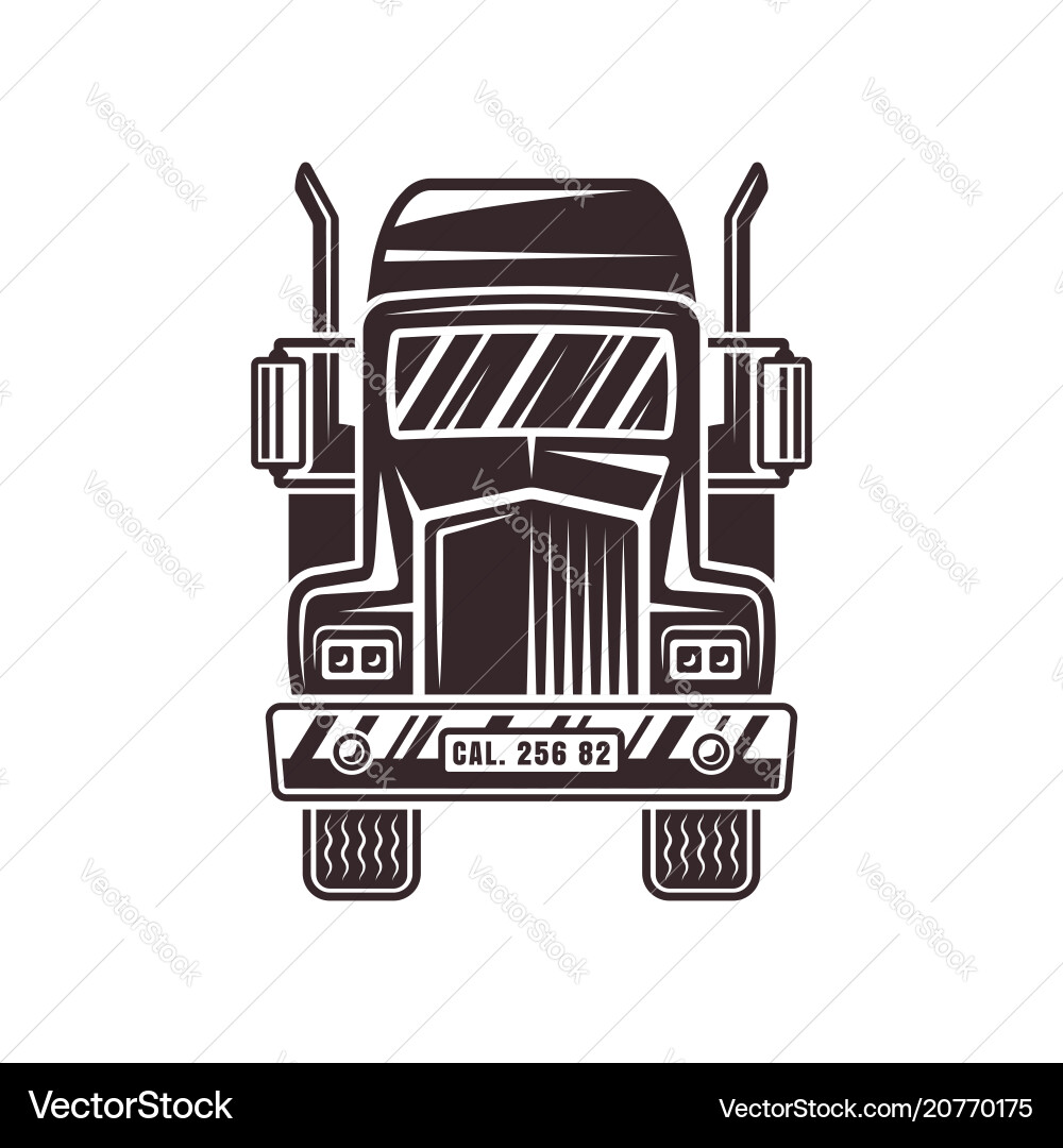 Heavy truck front view Royalty Free Vector Image