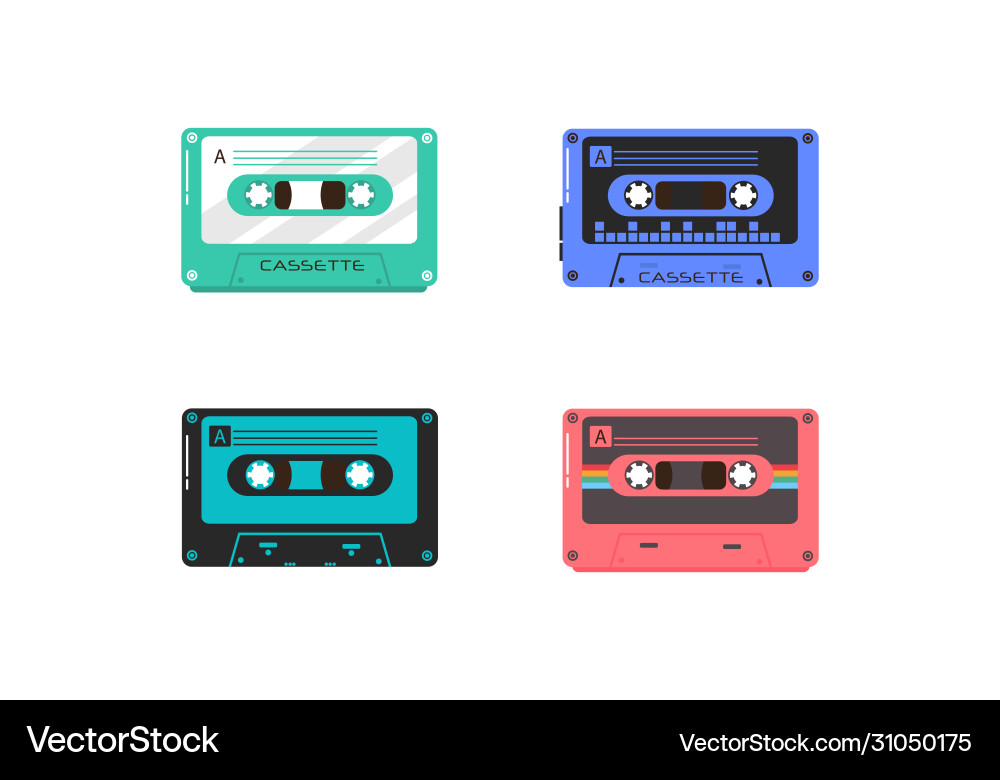 Music audio cassettes Royalty Free Vector Image