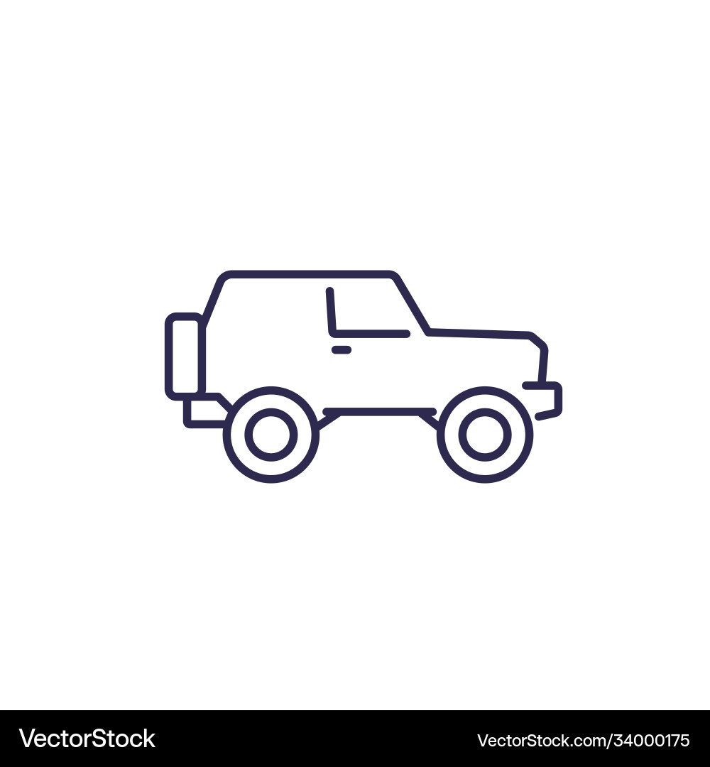 Off-road car 4wd suv line icon Royalty Free Vector Image
