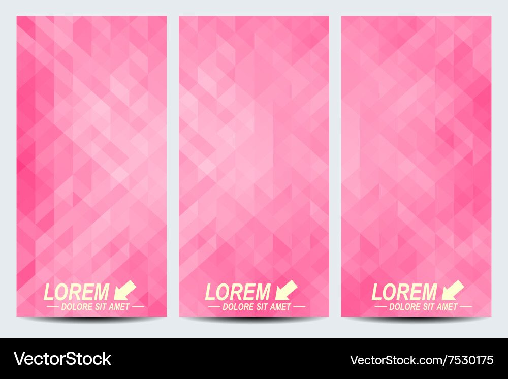 Pink set of flyers background with Royalty Free Vector Image