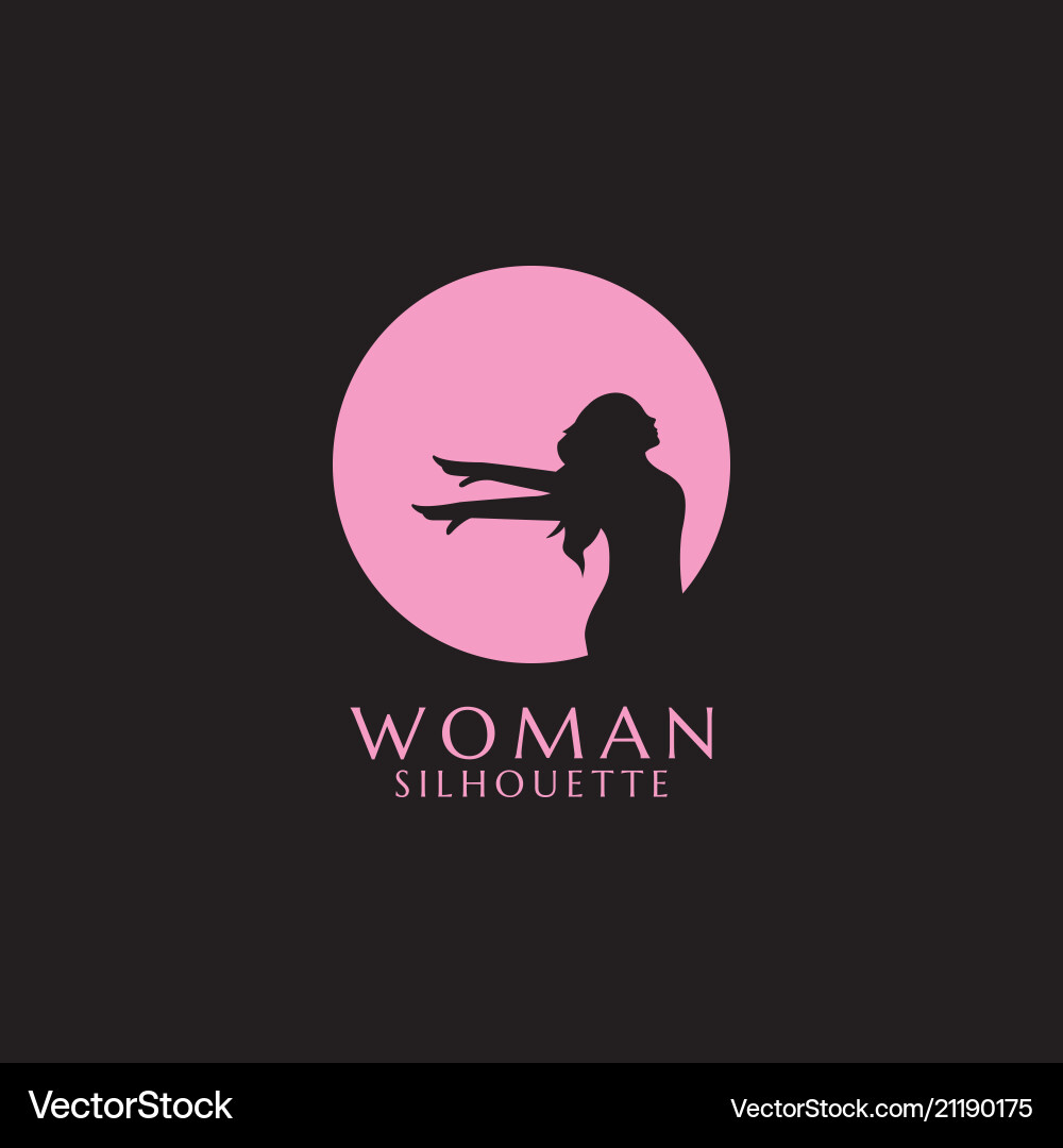 Pink Woman Silhouette Royalty Free Vector Image