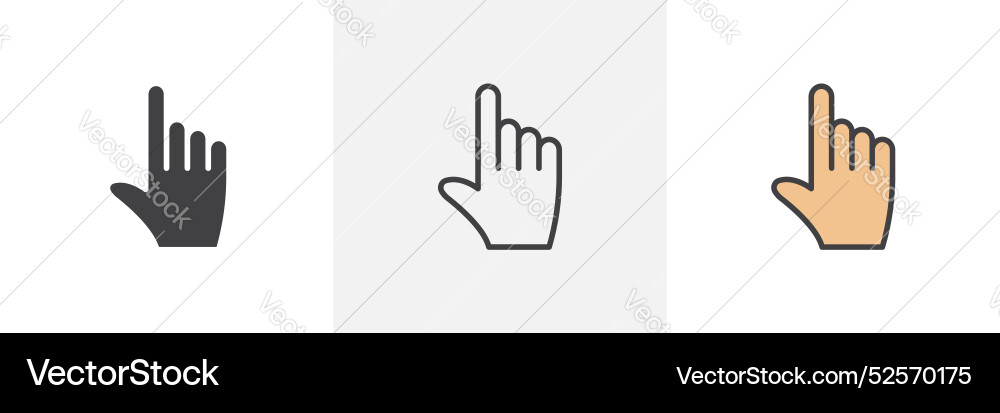 Pointing hand icon set on white background Vector Image