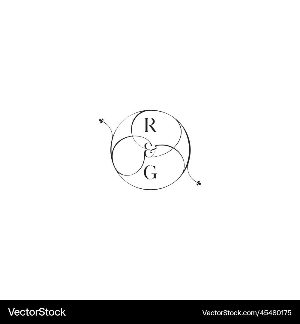 Rg feminine wedding line initial concept Vector Image