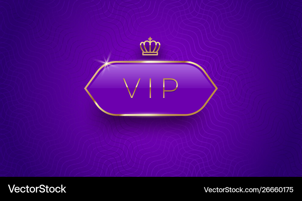 Vip glass label with golden crown Royalty Free Vector Image