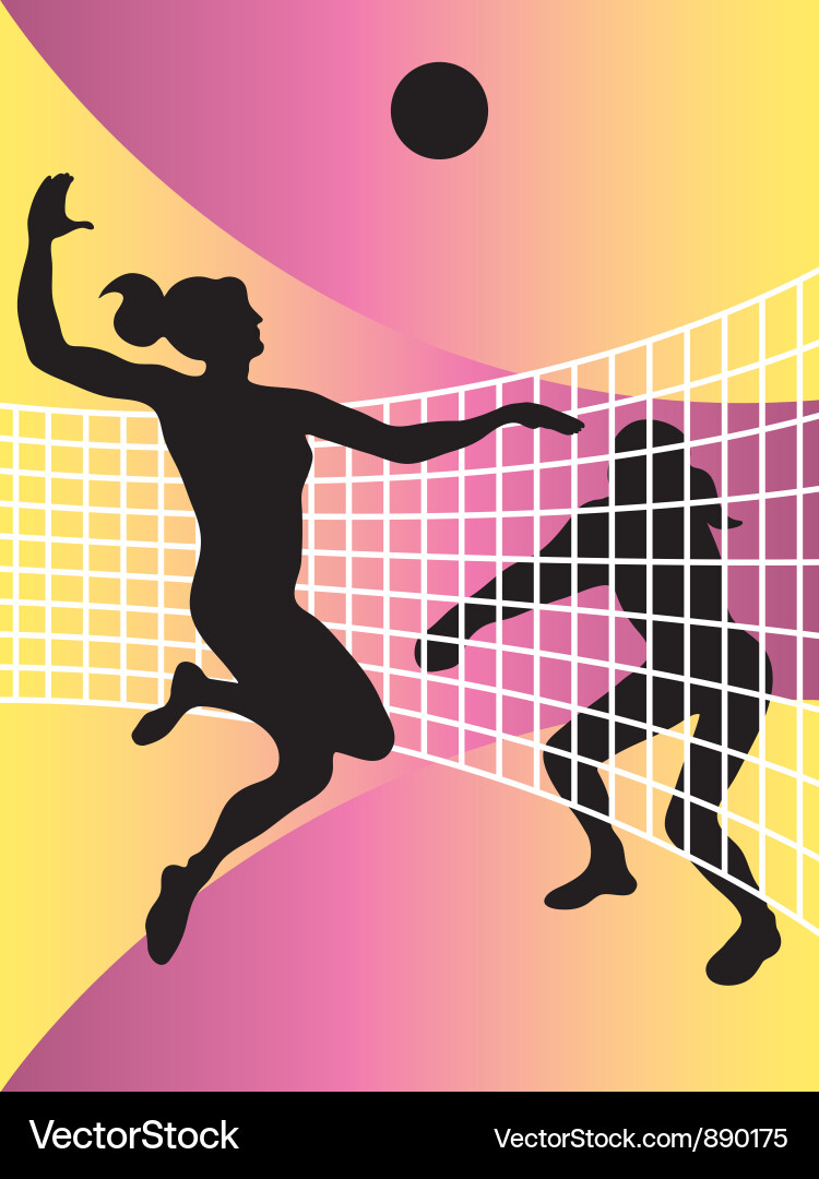 Volleyball women Royalty Free Vector Image - VectorStock