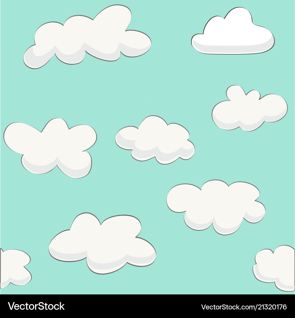 Cute baby cloud pattern Royalty Free Vector Image