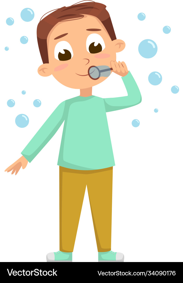 Blowing Bubbles Clip Art Wand Cute Kids Blowing Soap Bubbles Through