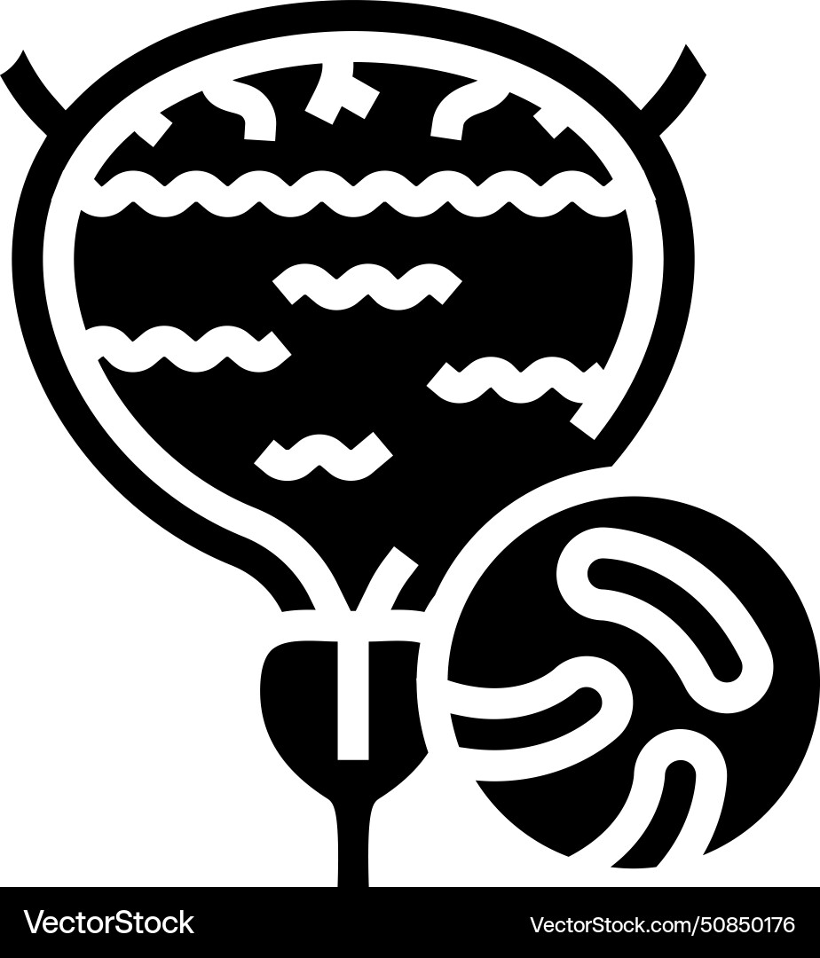 Cystitis urology glyph icon Royalty Free Vector Image