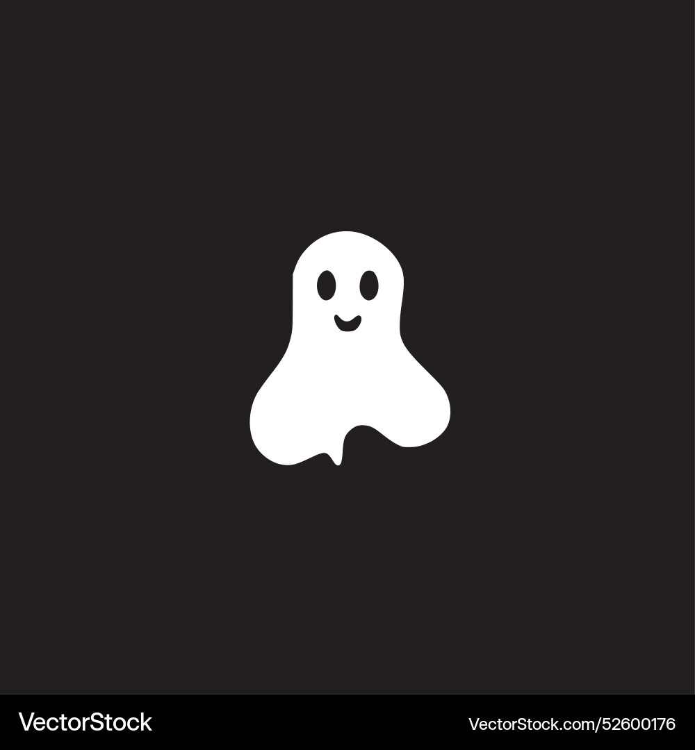 Ghost - black and white Royalty Free Vector Image
