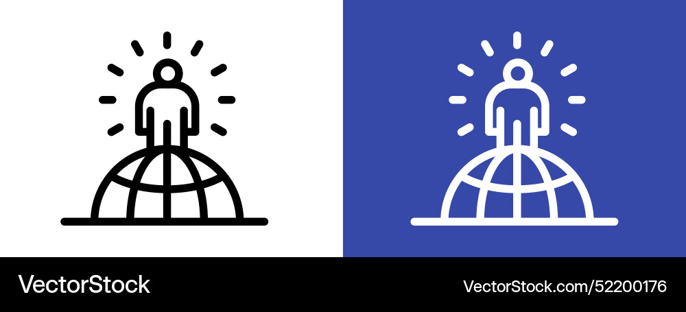 Global campaign icon logo sign set outline Vector Image