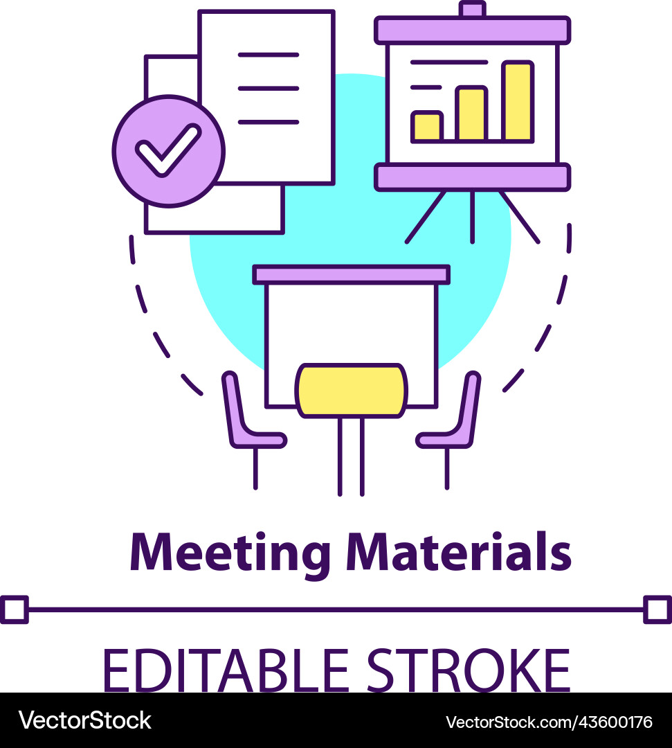Meeting materials concept icon Royalty Free Vector Image