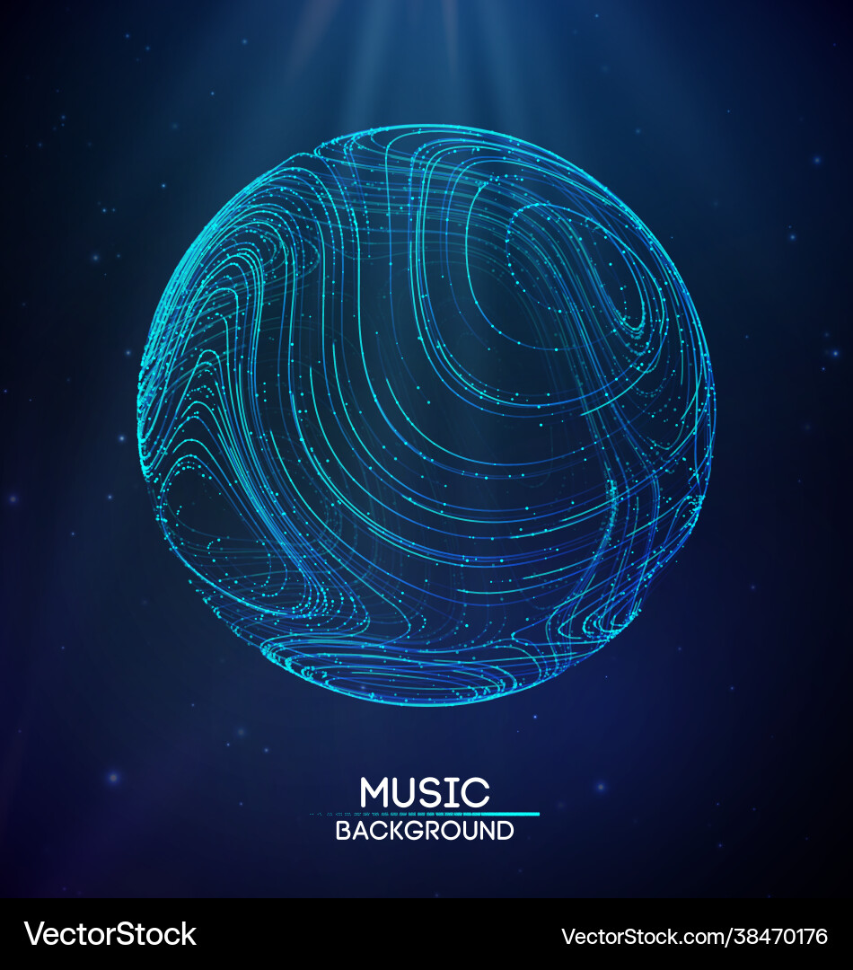 Music background line flow particle big Royalty Free Vector