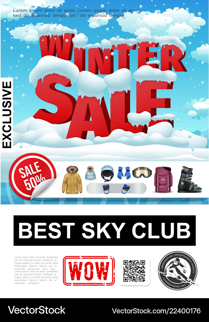 Realistic winter sale advertising poster Vector Image