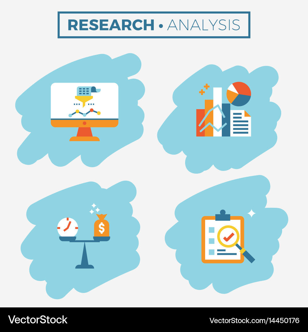 Research and analysis icon Royalty Free Vector Image