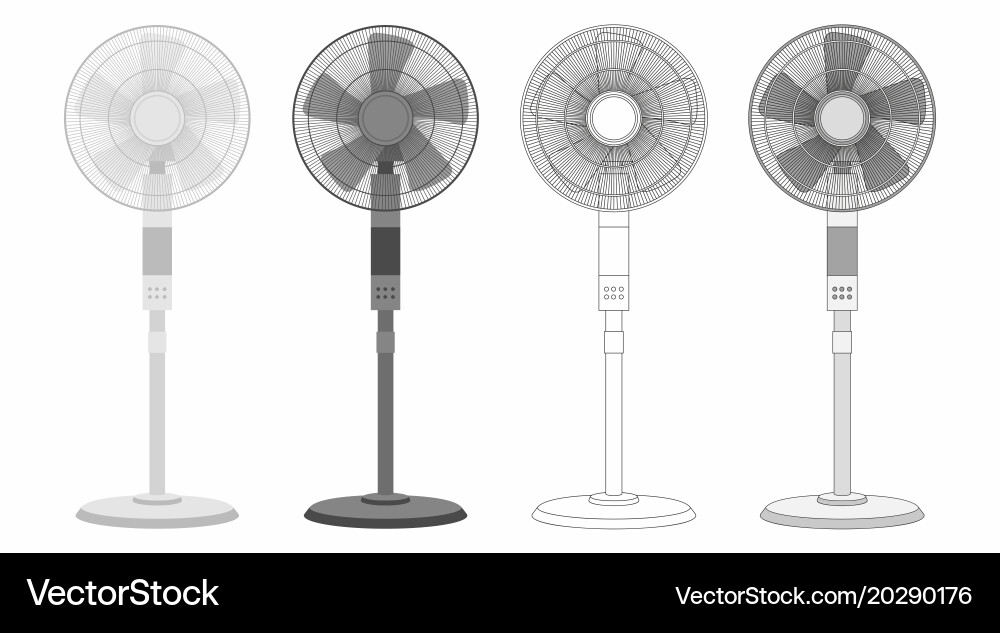 Set of electric fan Royalty Free Vector Image - VectorStock