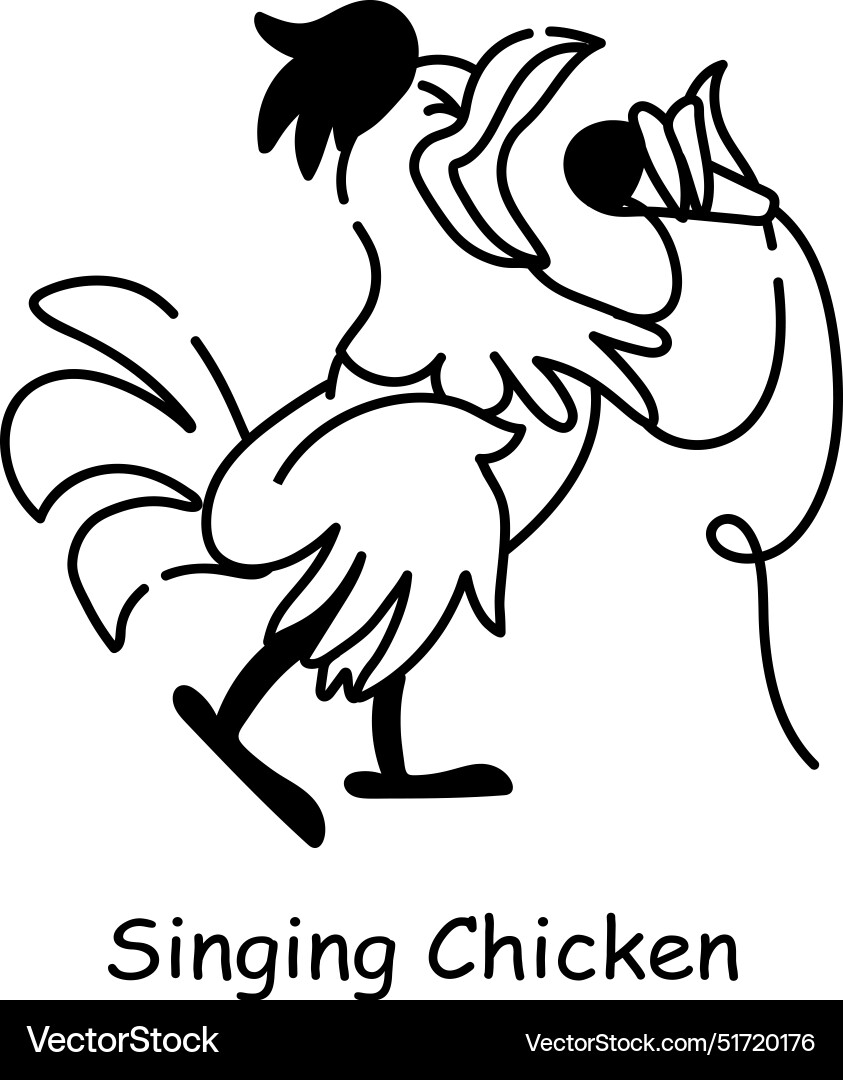 Singing chicken Royalty Free Vector Image - VectorStock