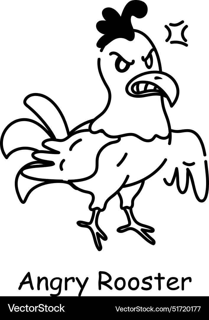 Angry rooster Royalty Free Vector Image - VectorStock