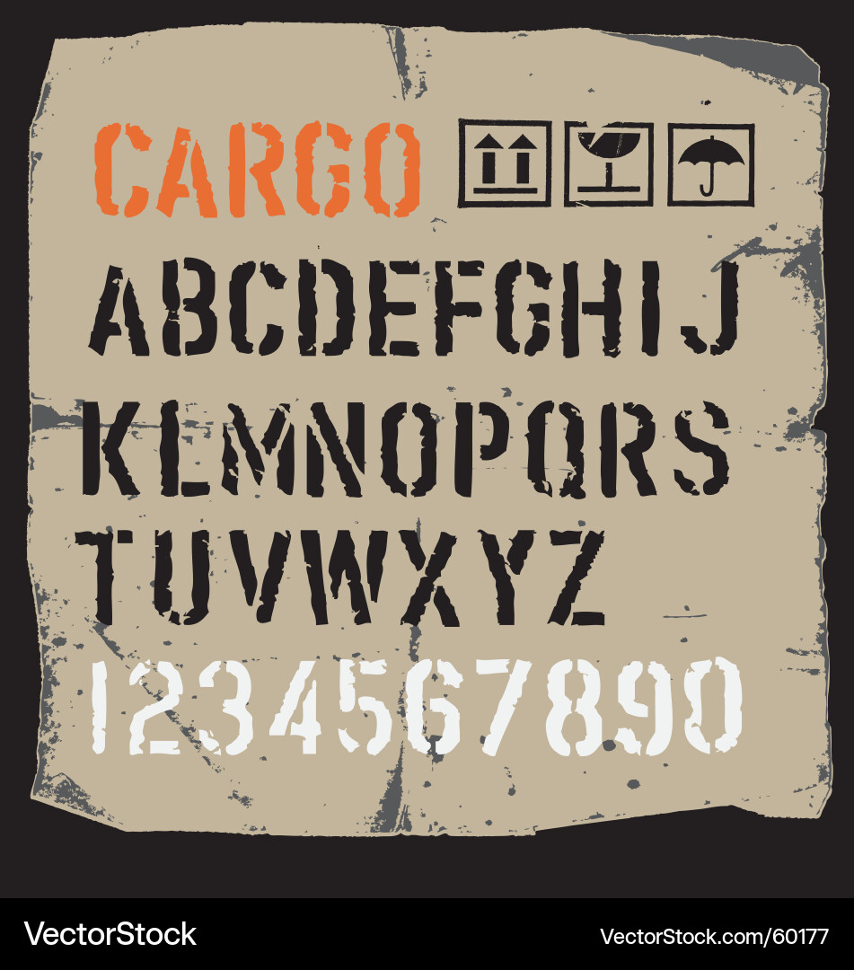 Cargo font Royalty Free Vector Image - VectorStock