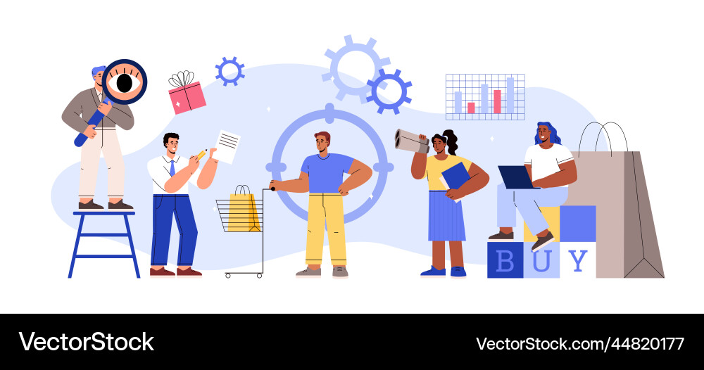 Consumer behavior and decision of purchasing Vector Image