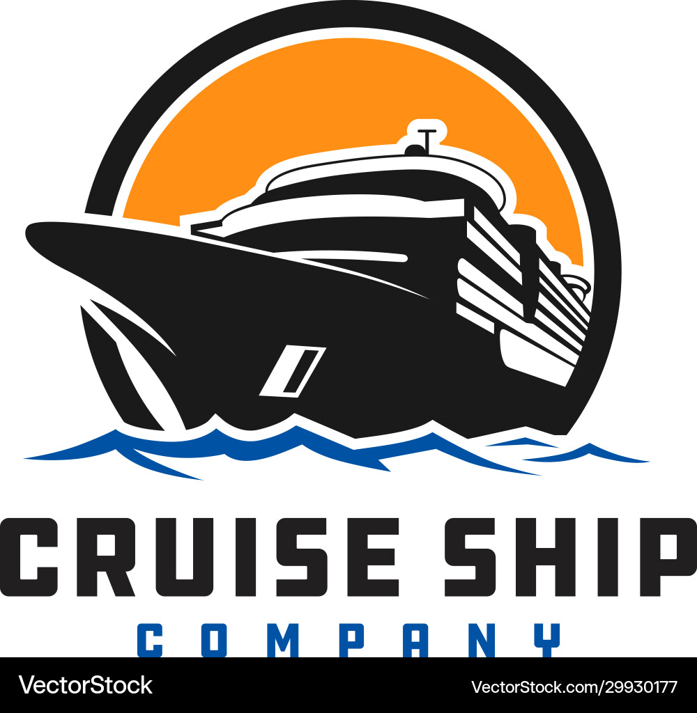 Cruise ship logo design Royalty Free Vector Image