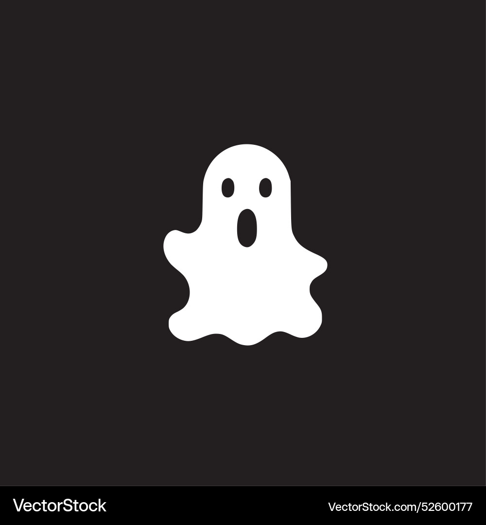 Ghost - minimalist and flat logo Royalty Free Vector Image