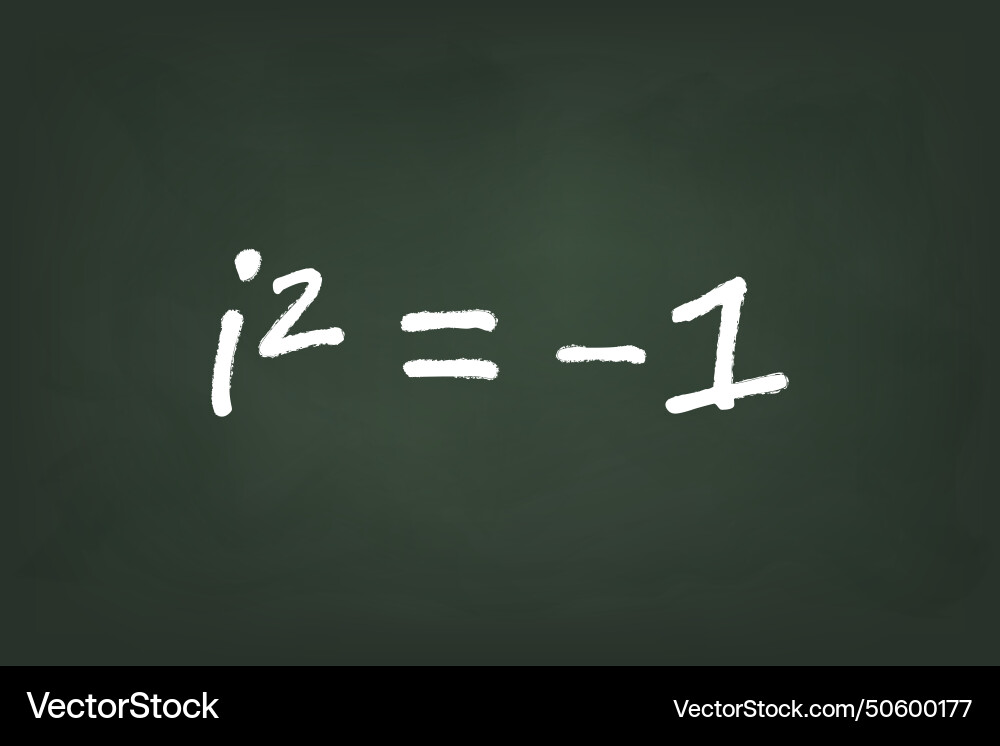 Imaginary unit equation on chalkboard Royalty Free Vector