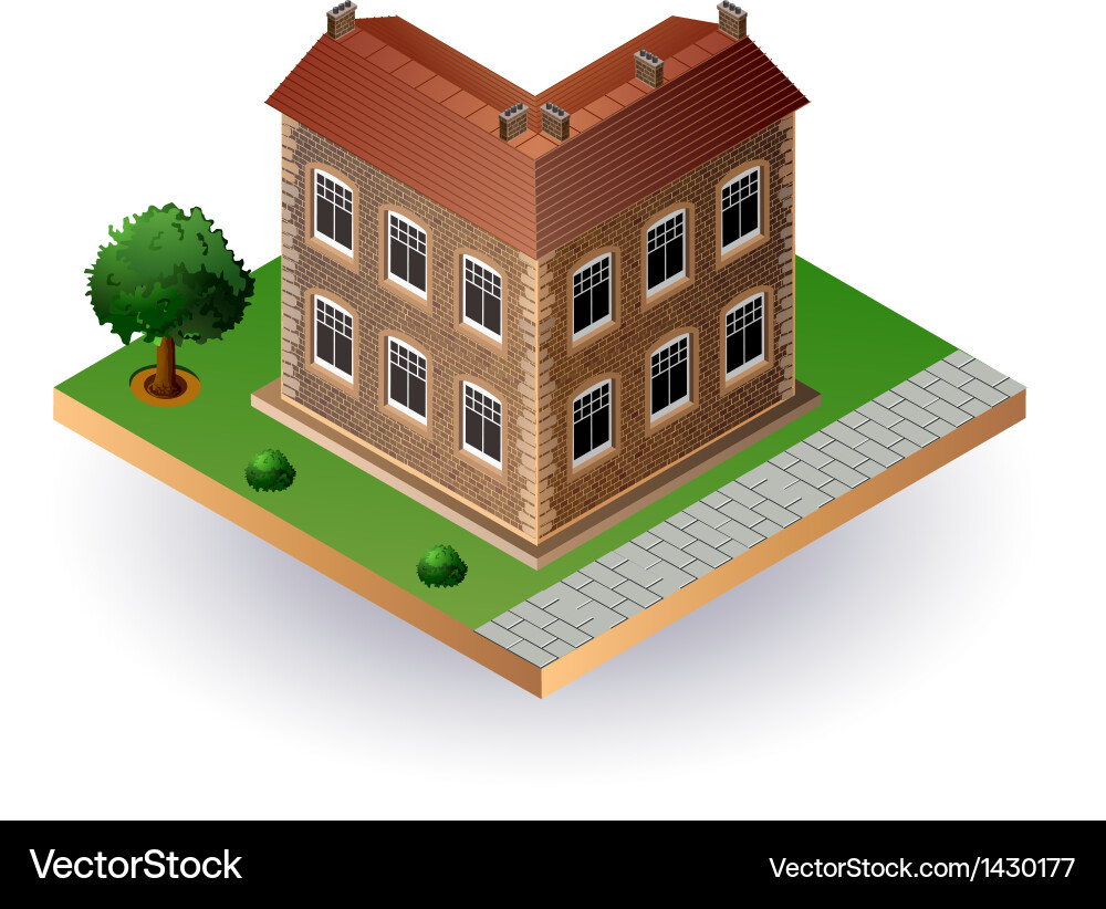Isometric vintage house Royalty Free Vector Image