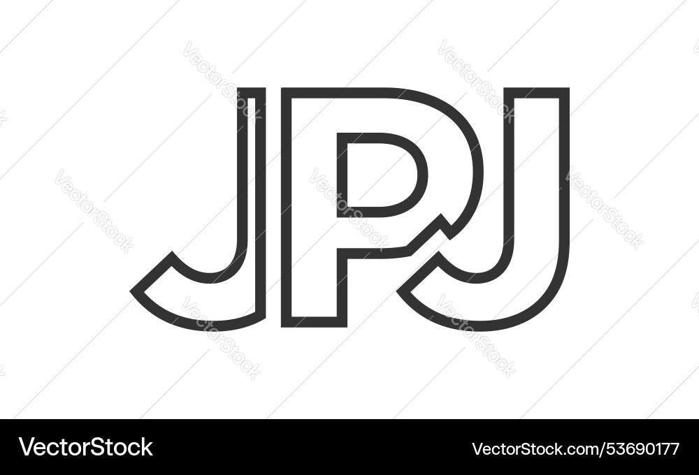 Jpj logo design template with strong and modern Vector Image