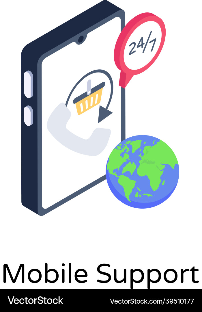 Mobile support Royalty Free Vector Image - VectorStock