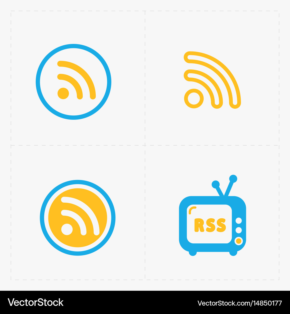 Rss sign icons feed symbols Royalty Free Vector Image