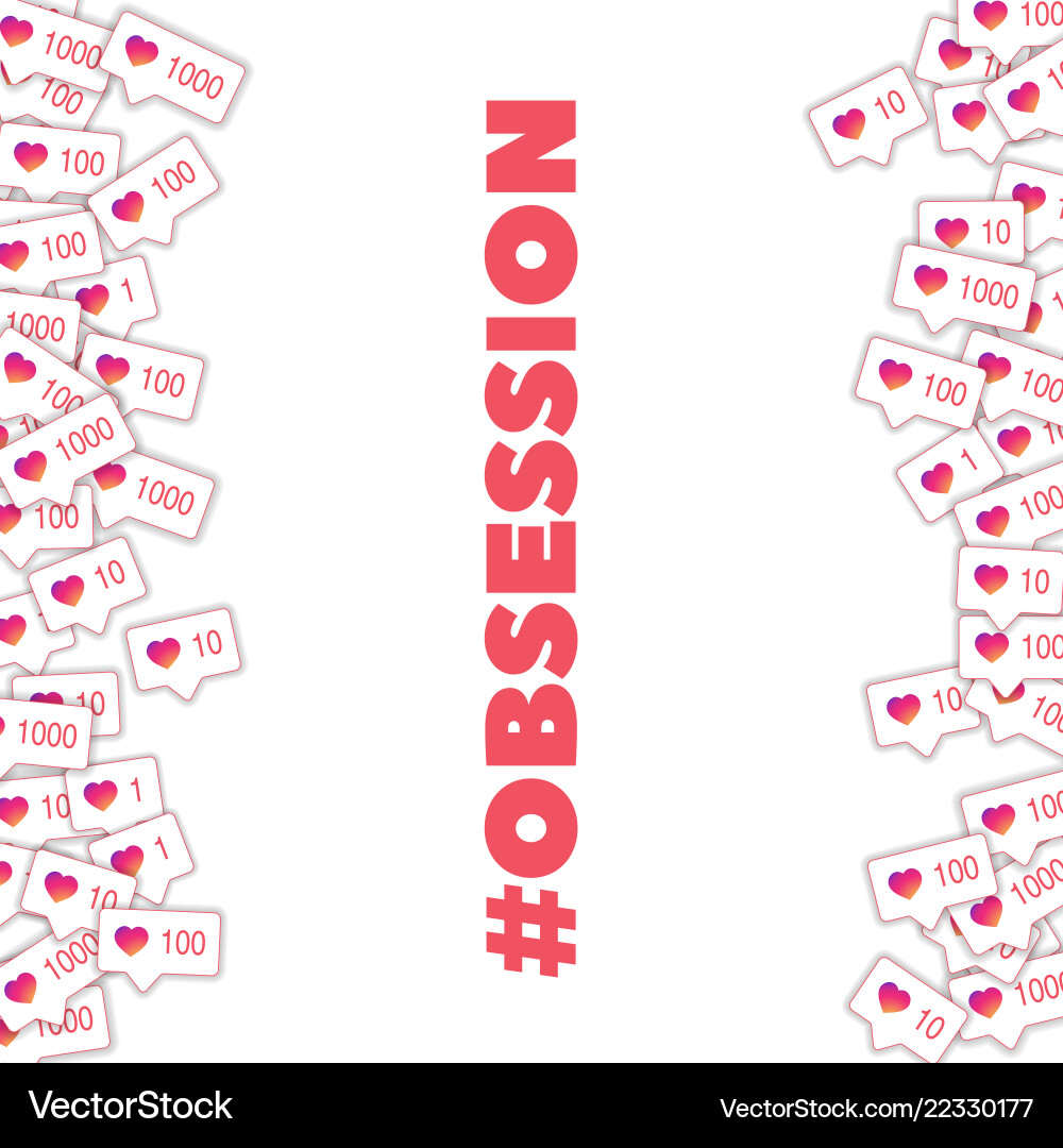 Social media icons obsession Royalty Free Vector Image